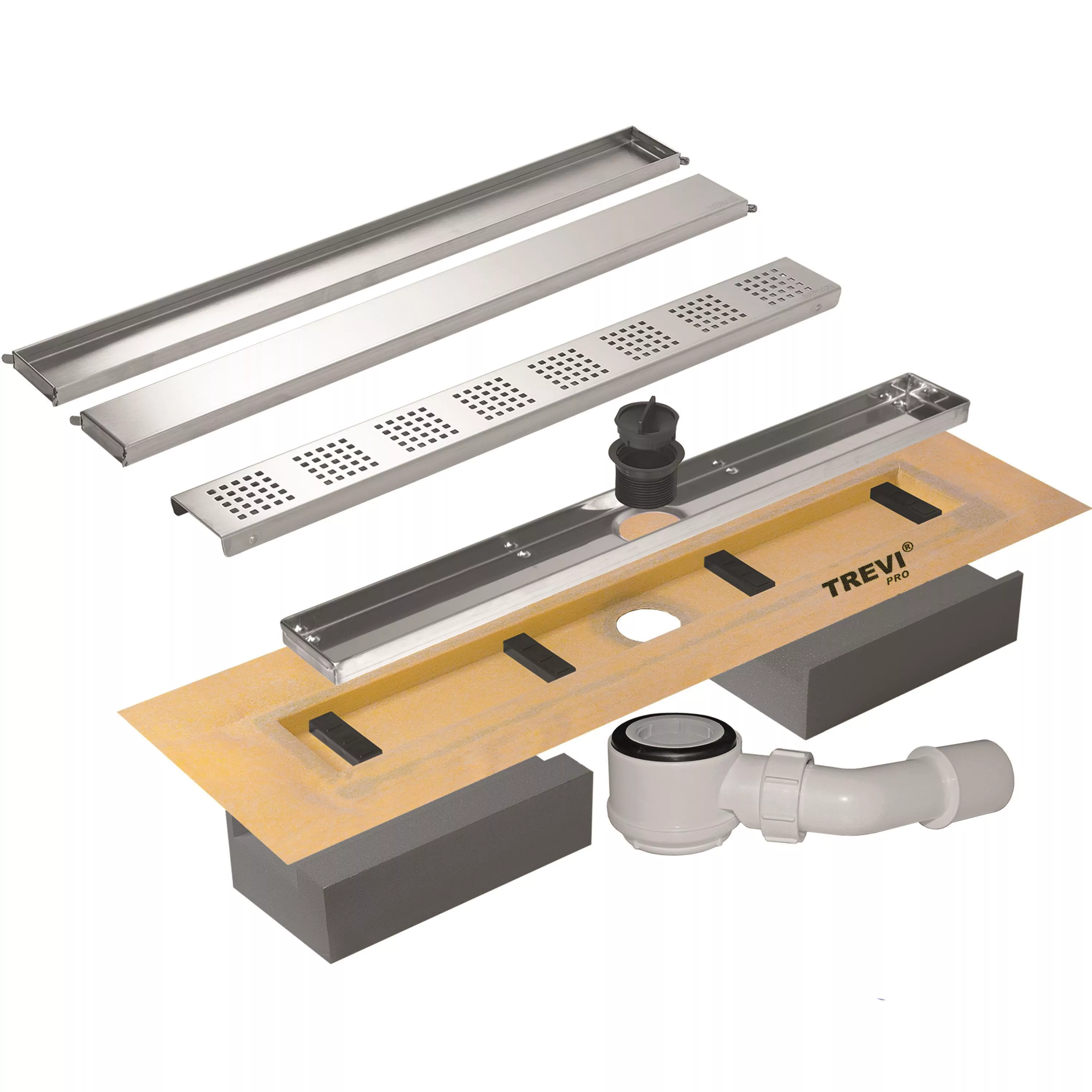 Douchegoot Pro Flex Complete Set Afdekrooster, Tweezijdig Inzetbaar 700 Mm